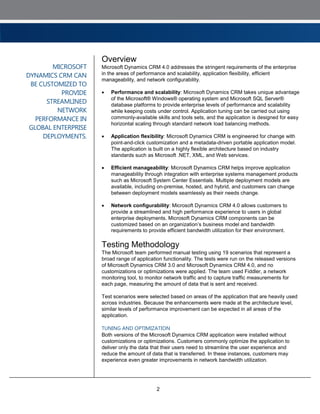 Microsoft Dynamics CRM - Bandwidth And Utilization Datasheet | PDF