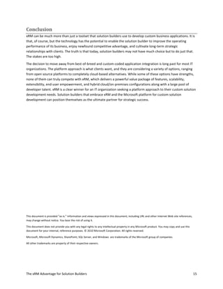 Microsoft Dynamics CRM - XRM Advantage for Solution Builders Whitepaper ...