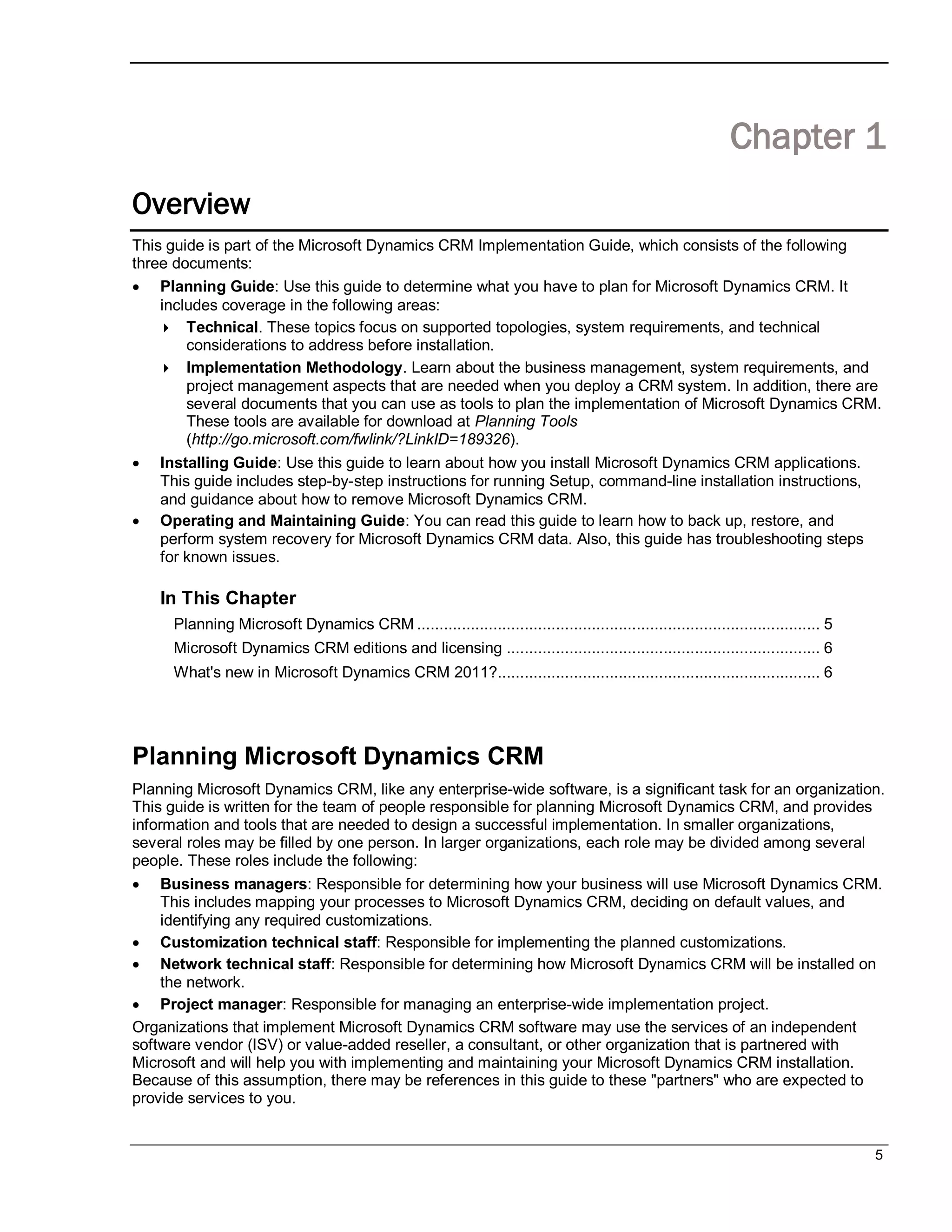 Microsoft dynamics crm 2011 planning guide | PDF