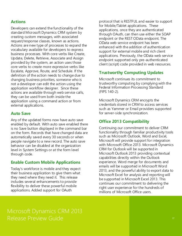 Microsoft dynamics CRM 2013 - CRM Online release preview