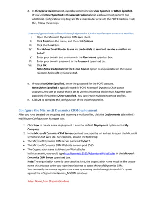 Microsoft dynamics crm4 e mail router configuration scenarios | PDF