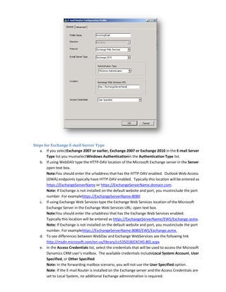 Microsoft dynamics crm4 e mail router configuration scenarios | PDF