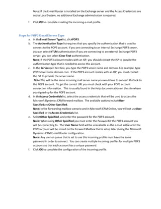 Microsoft dynamics crm4 e mail router configuration scenarios | PDF