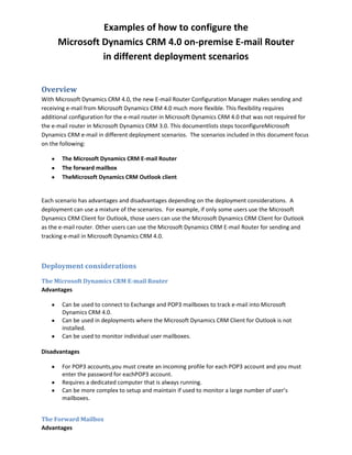 Microsoft dynamics crm4 e mail router configuration scenarios | PDF