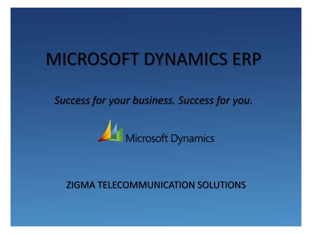 Microsoft Dynamics Erp | PPTX