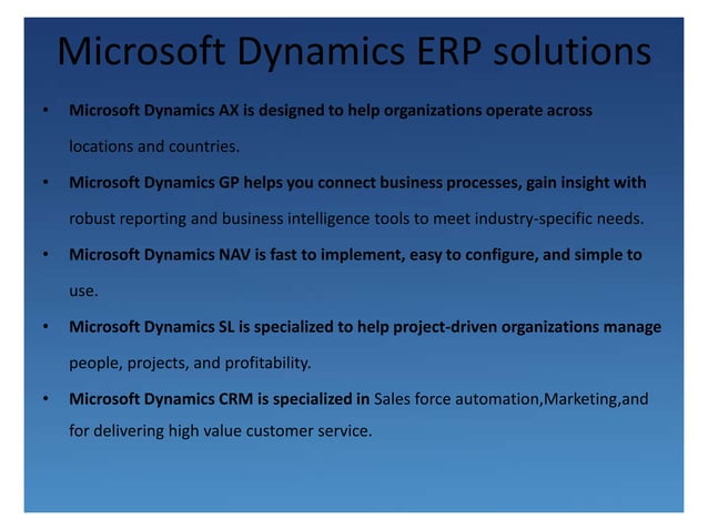 Microsoft Dynamics Erp | PPTX