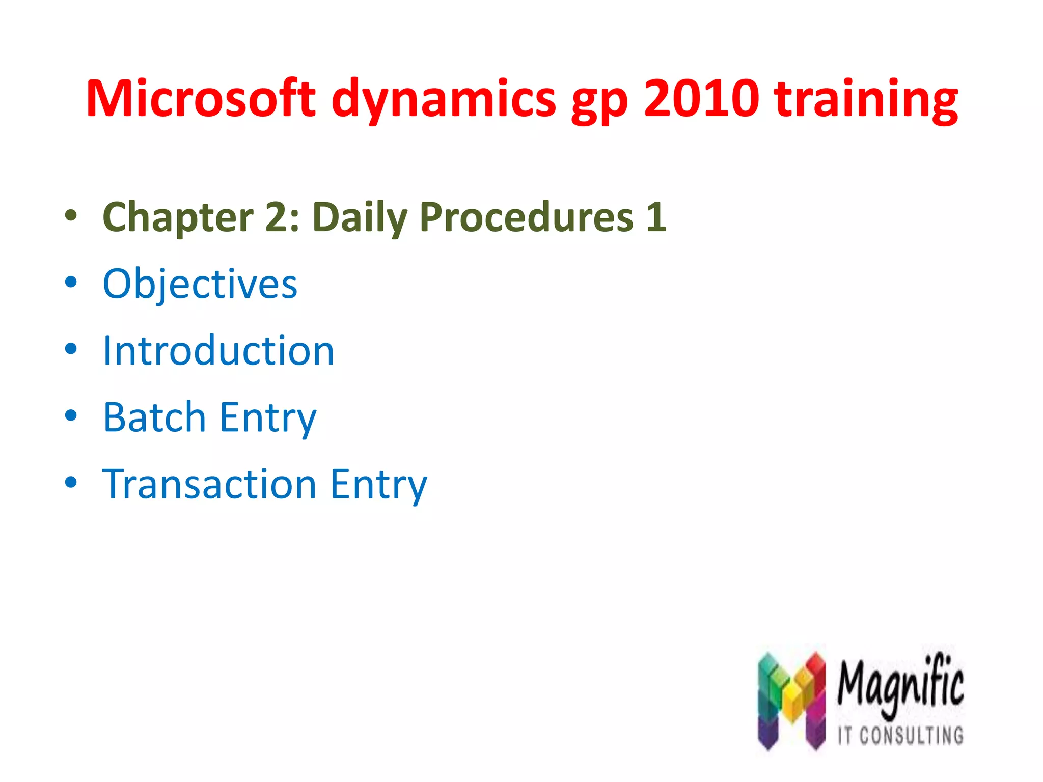 Microsoft dynamics training | PPTX