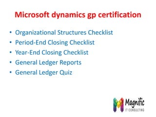 Microsoft dynamics gp certification | PPT