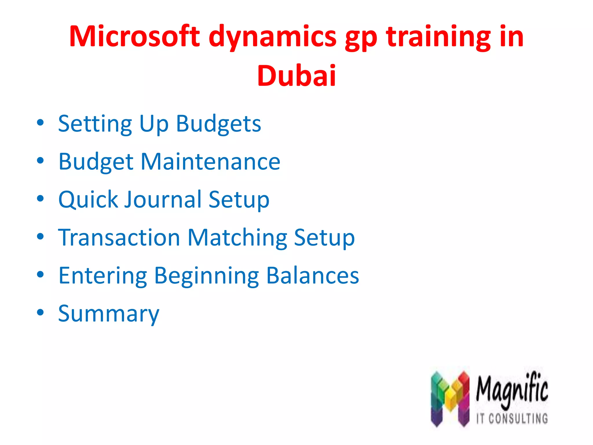 Microsoft dynamics gp training in dubai
