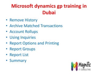 Microsoft dynamics gp training in dubai | PPT