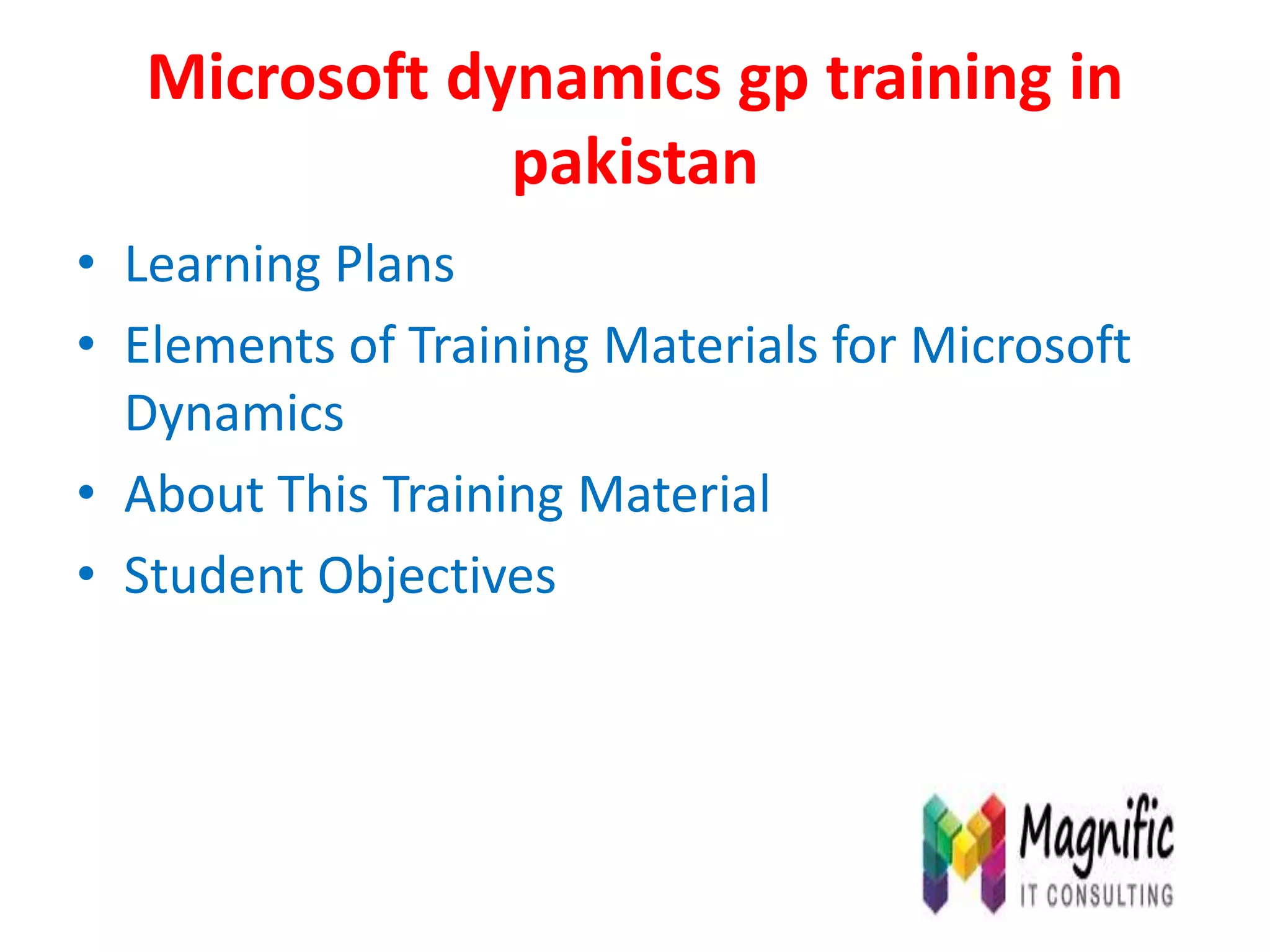 Microsoft dynamics gp training in pakistan | PPT | Free Download
