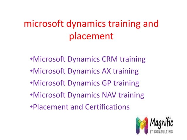 Microsoft dynamics training and placement | PPT