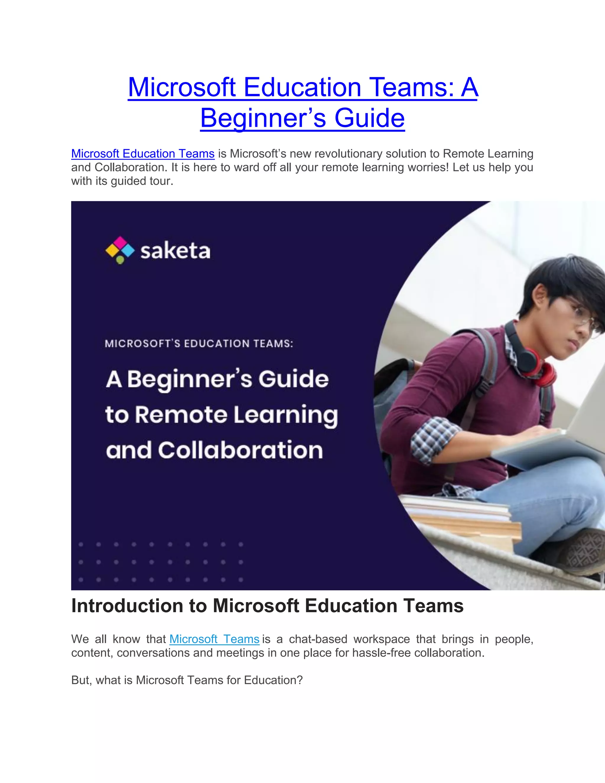 Microsoft education teams guide | PDF