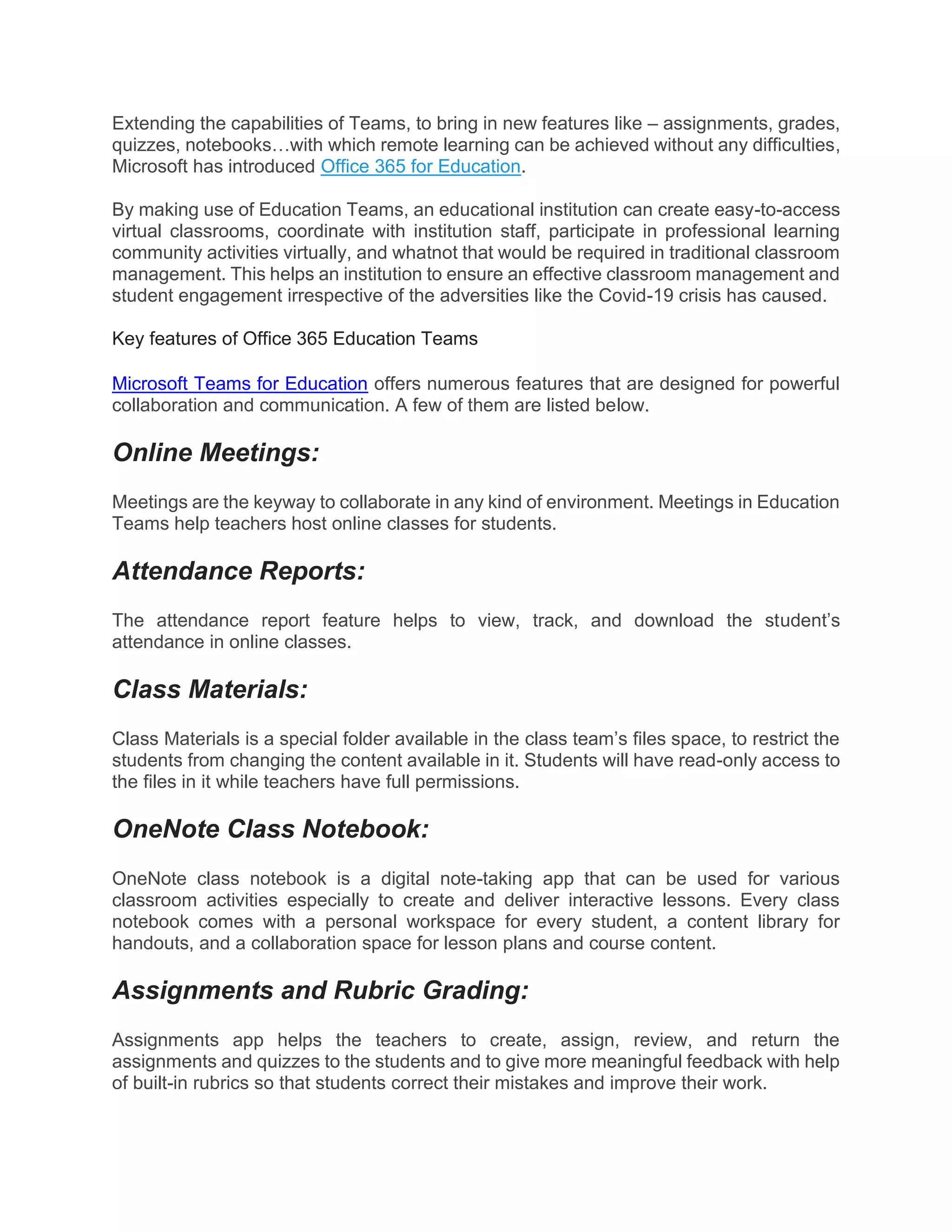 Microsoft education teams guide | PDF