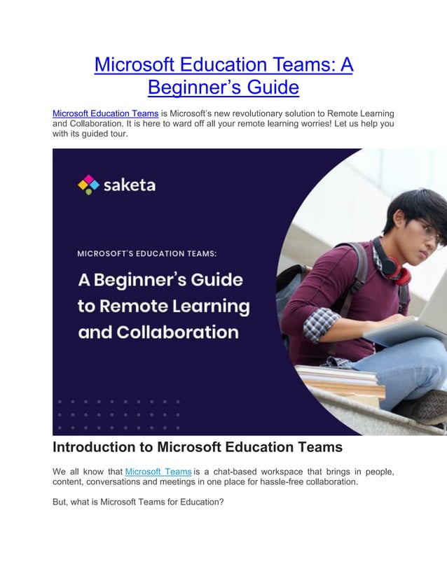 Microsoft education teams guide | PDF