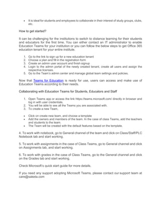 Microsoft education teams guide | PDF