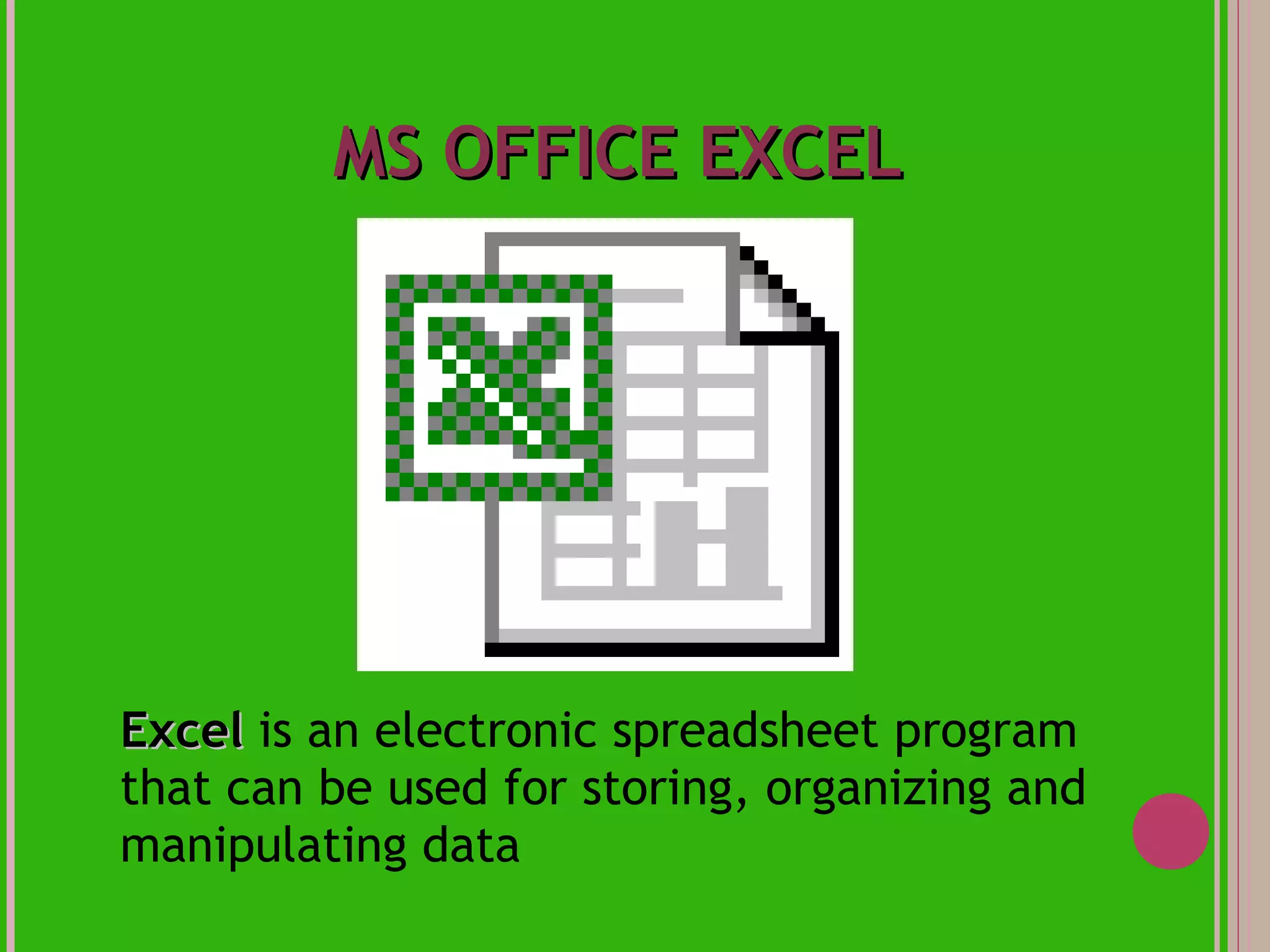 Microsoft excel | PPT