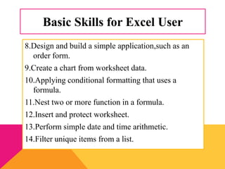 LESSON 3: BASIC SKILLS ON MICROSOFT EXCEL | PPTX