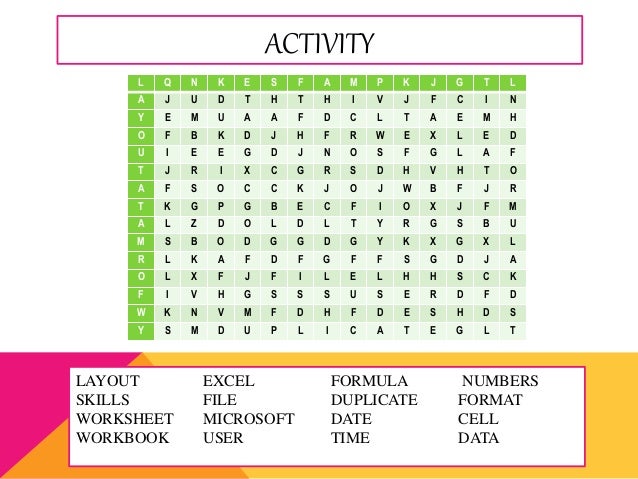 LESSON 3: BASIC SKILLS ON MICROSOFT EXCEL