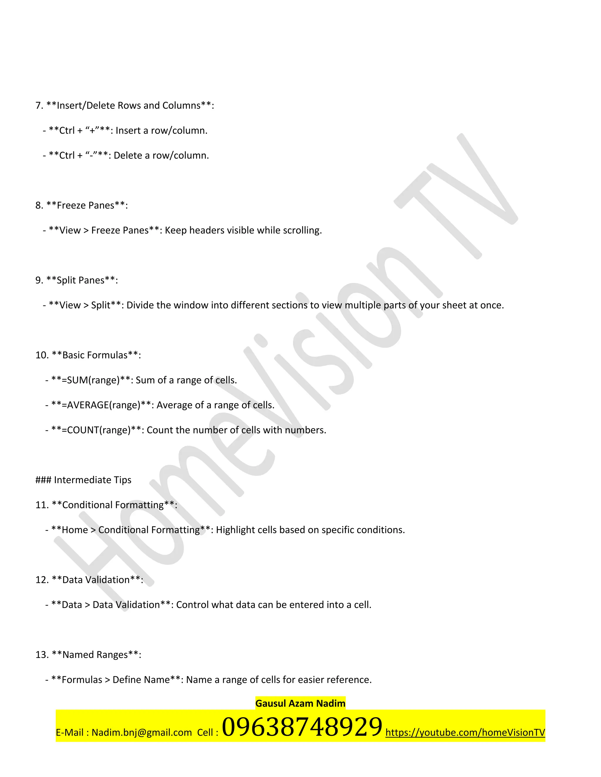 "Top 100 Tips for Mastering Microsoft Excel: Expert Guide to Boost Your Productivity" | PDF