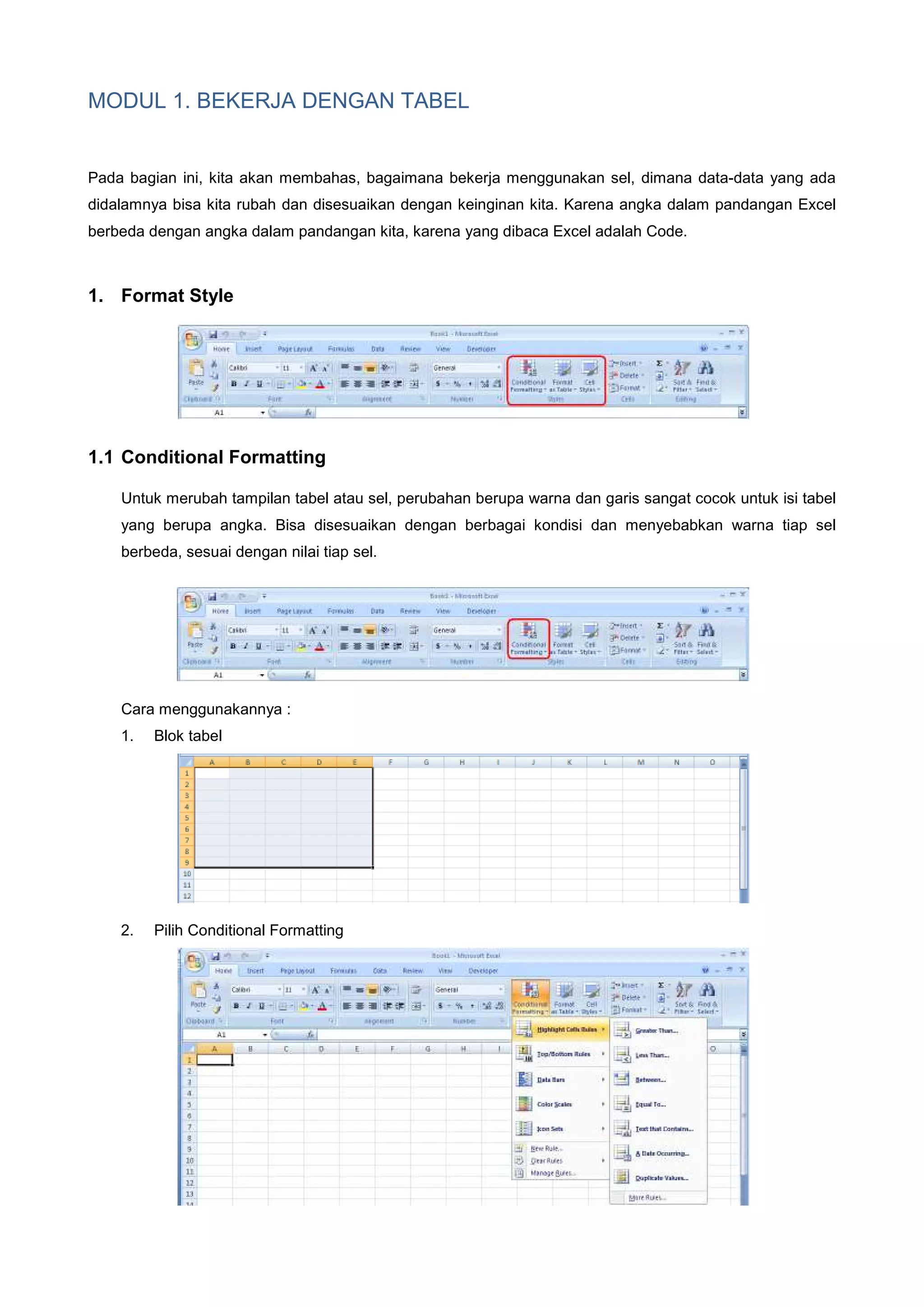 modul pembelajaran microsoft excel tingkat mahir | PDF