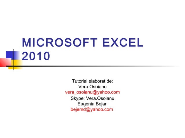 Microsoft excel 2010 | PPT