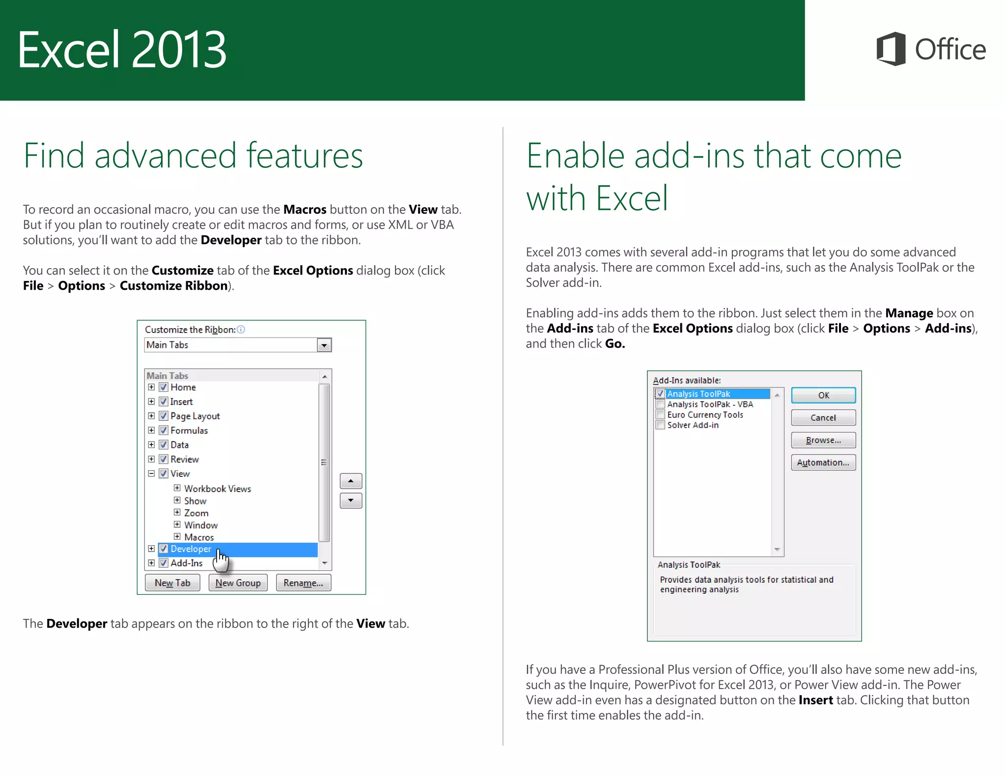 Microsoft excel 2013 Quickstart | PPT