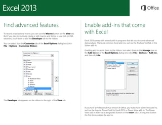 Microsoft excel 2013 Quickstart | PPT