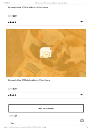 Microsoft excel 2016 intermediate training - Adams Academy | PDF