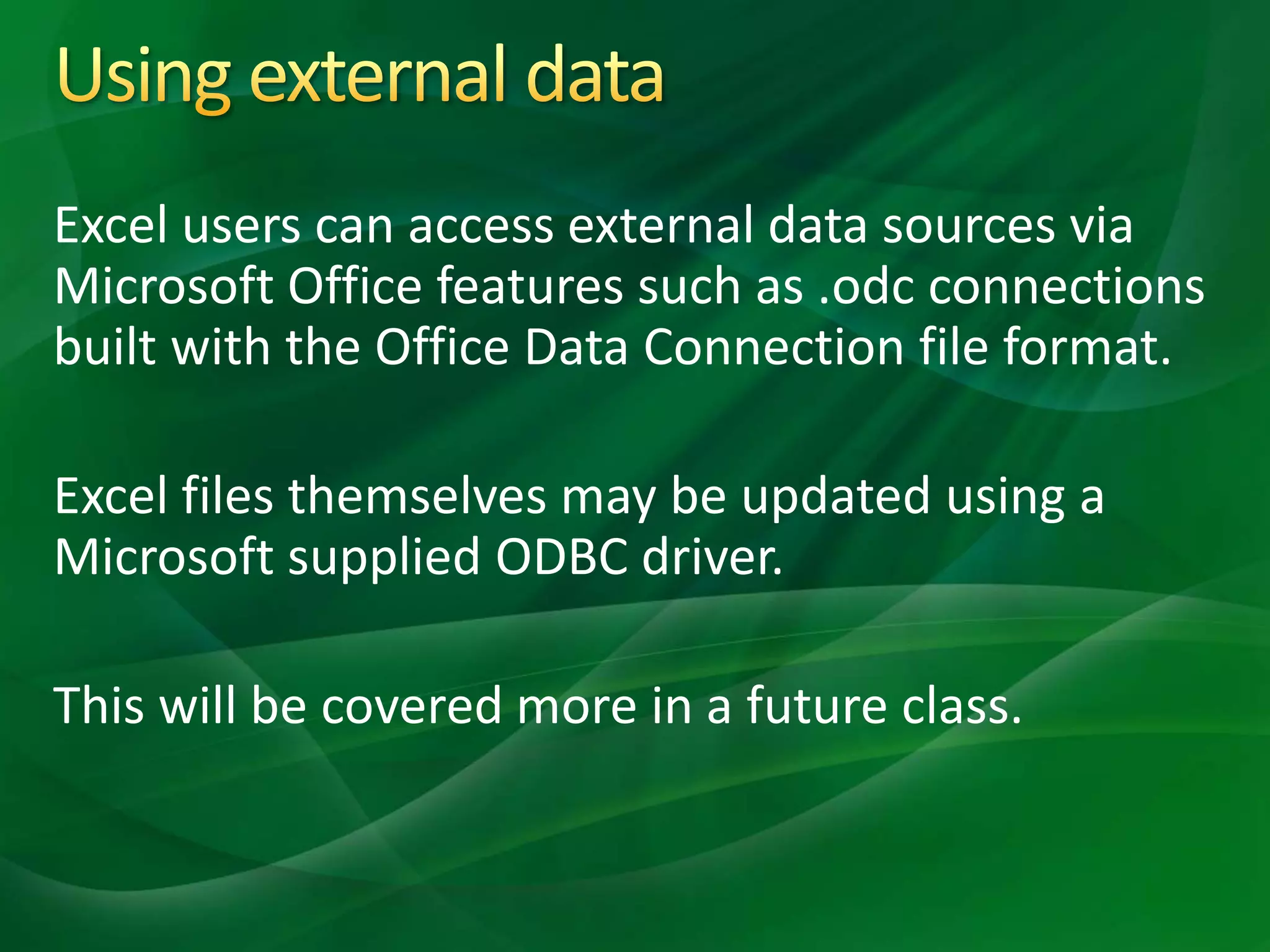 Microsoft Excel for the Beginner | PPT