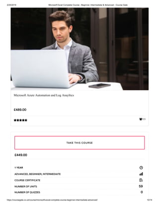 Microsoft excel complete course beginner, intermediate & advanced ...