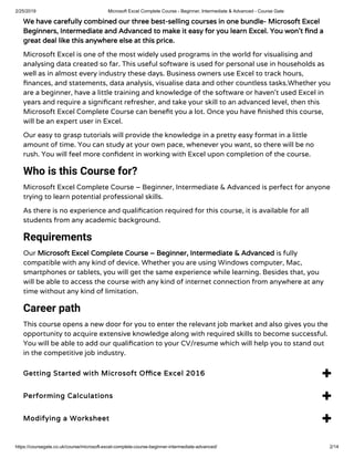 Microsoft excel complete course beginner, intermediate & advanced ...