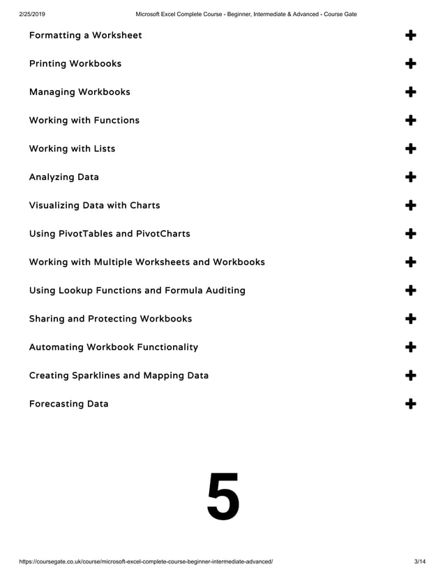 Microsoft excel complete course beginner, intermediate & advanced ...