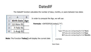Microsoft excel formulas | PPT