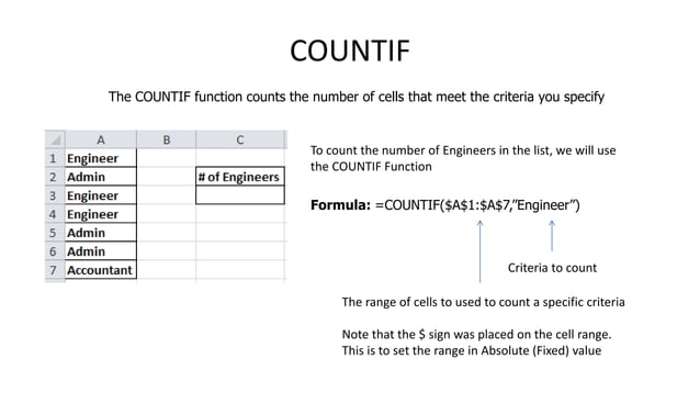 Microsoft excel formulas | PPT