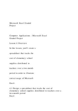 Microsoft Excel Graded ProjectComputer Application | DOCX