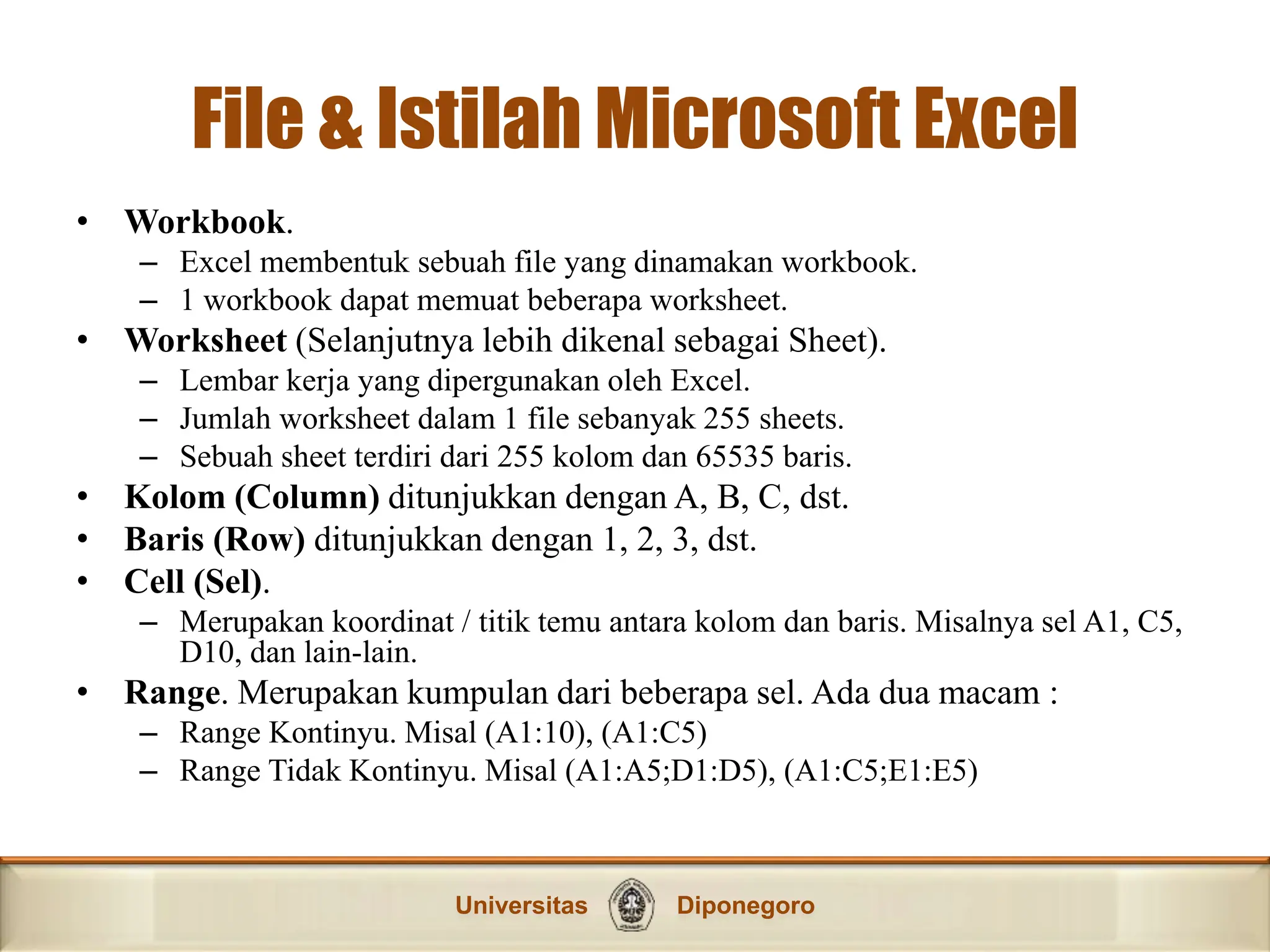 Pengenalan tentang Microsoft Excel bagi pemula | PPTX