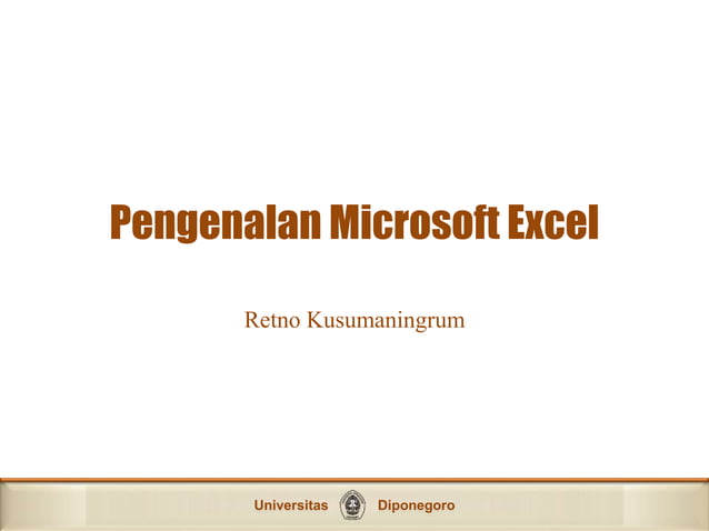 Pengenalan tentang Microsoft Excel bagi pemula | PPTX