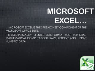 Microsoft Excel Presentation: Introduction to Excel | PPTX