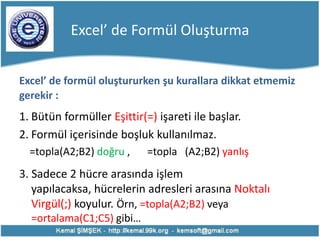 Microsoft Excel Sunum | PPTX