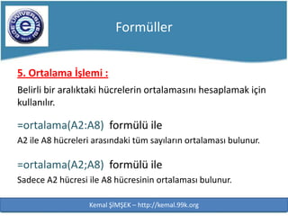 Microsoft Excel Sunum | PPTX