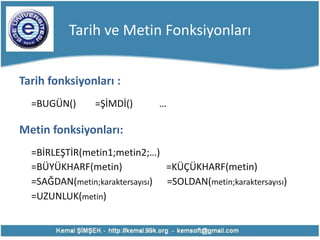 Microsoft Excel Sunum | PPTX