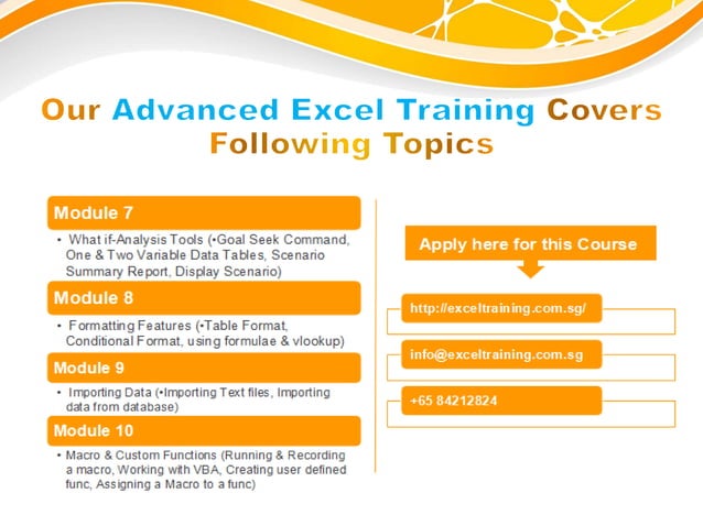 Microsoft Excel Training Singapore - Basic & Advanced Course Details ...
