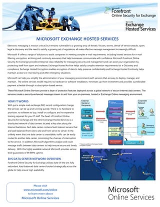 Microsoft Forefront - Exchange Hosted Services Whitepaper | PDF