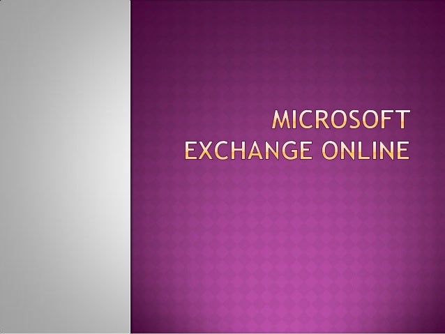 Microsoft exchange online first page