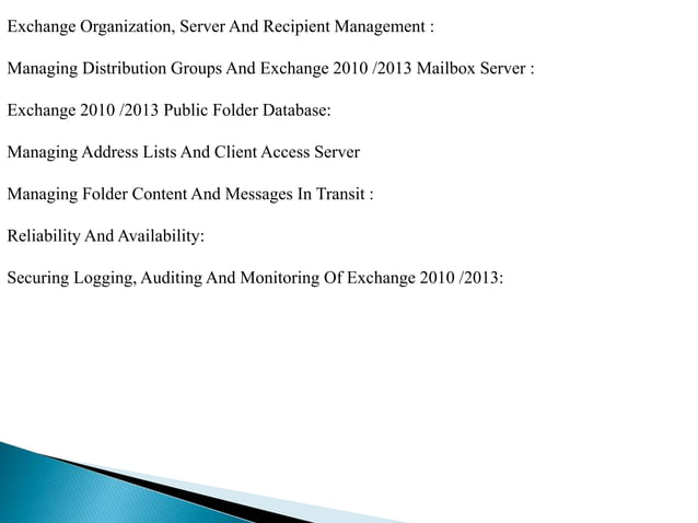 MICROSOFT EXCHANGE SERVER TRAINING ONLINE - Global Online Trainings | PPT