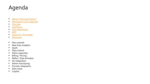 Microsoft Fabric Introduction | PPTX | Databases | Computer Software and Applications