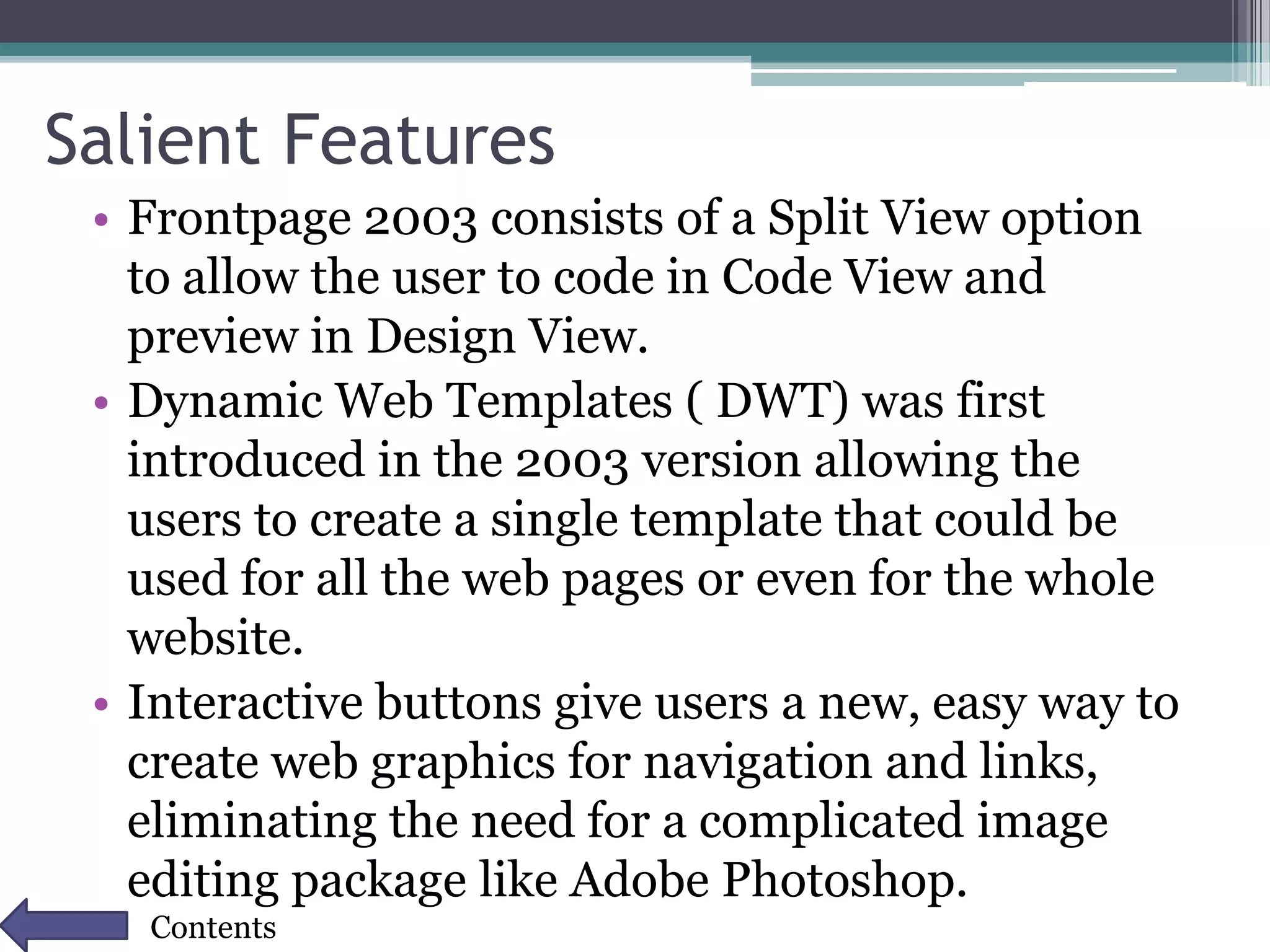 Microsoft FrontPage PPT | PPTX