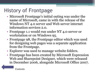 Microsoft FrontPage PPT | PPTX