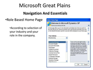 Microsoft Dynamics Great Plains- Navigation | PPTX
